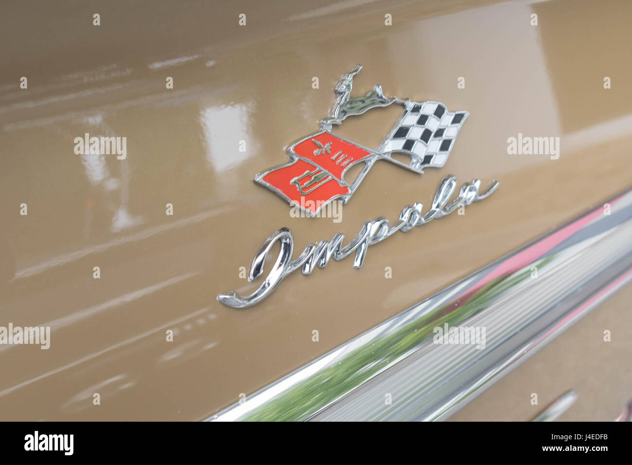 Torrance, USA - May 5 2017: Chevrolet Impala emblem on display during ...