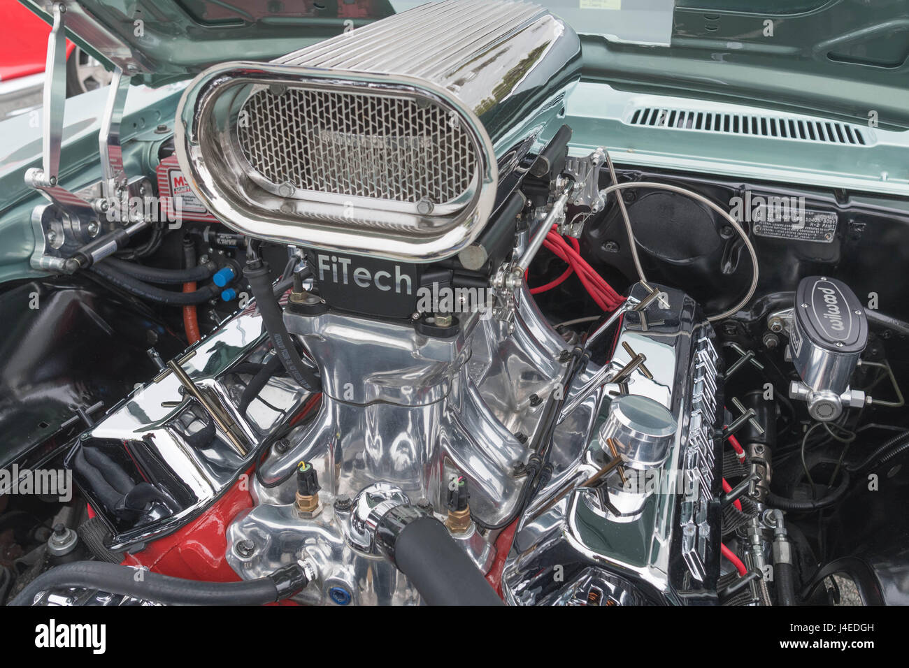 Torrance, USA - May 5 2017: Chevrolet Camaro SS engine on display ...