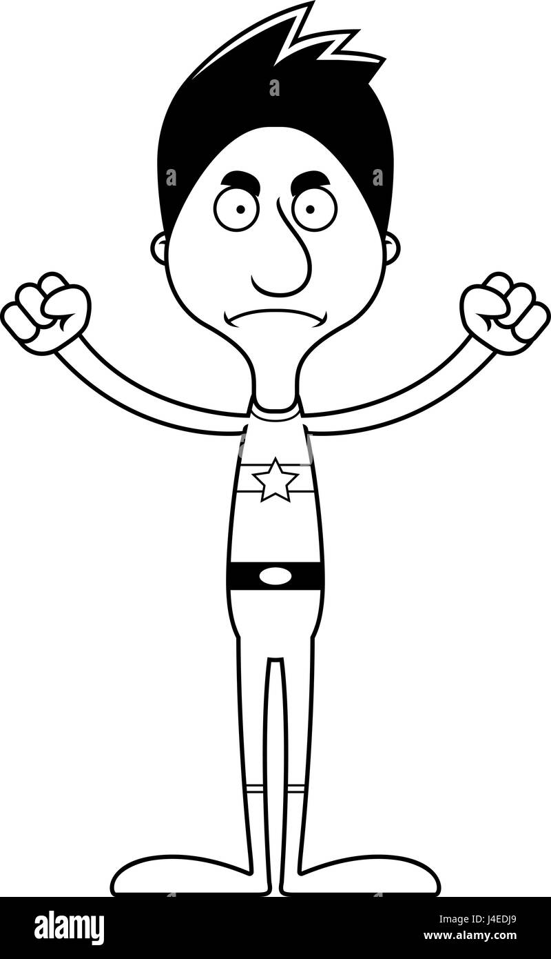Cartoon illustration superhero looking angry hi-res stock photography ...
