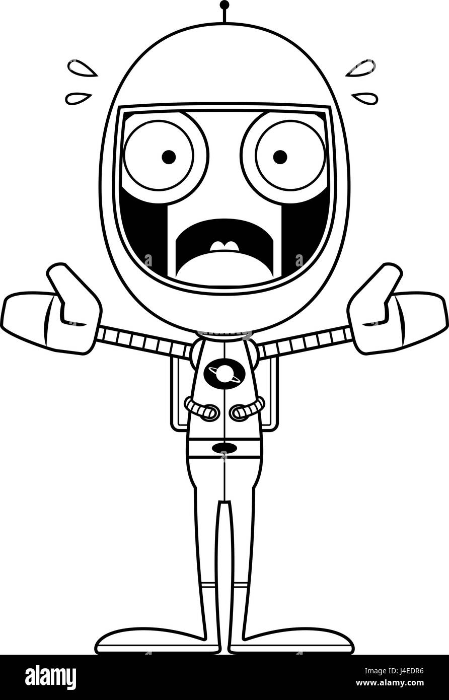 A cartoon astronaut robot looking scared Stock Vector Image & Art - Alamy
