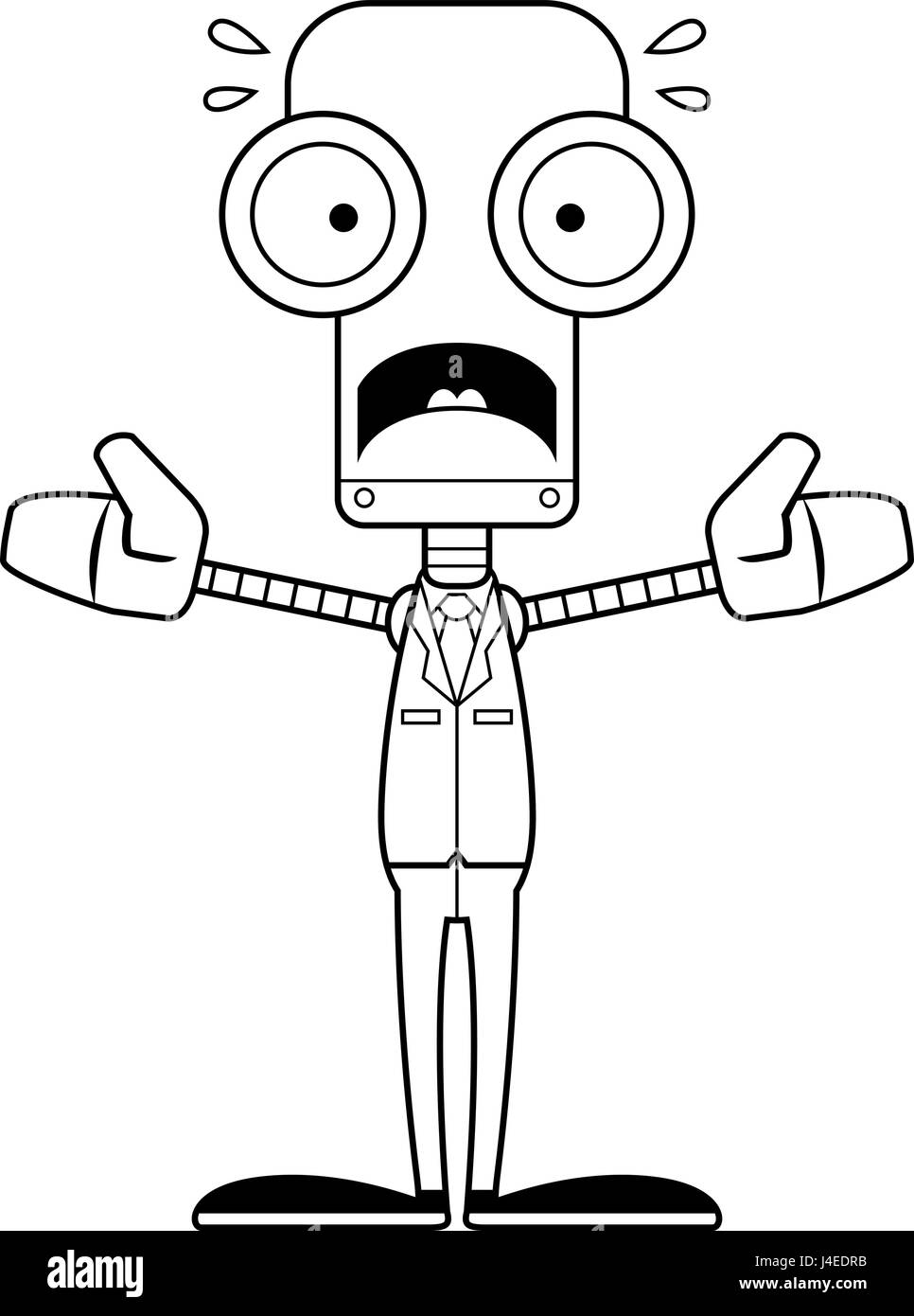 A cartoon businessperson robot looking scared Stock Vector Image & Art ...