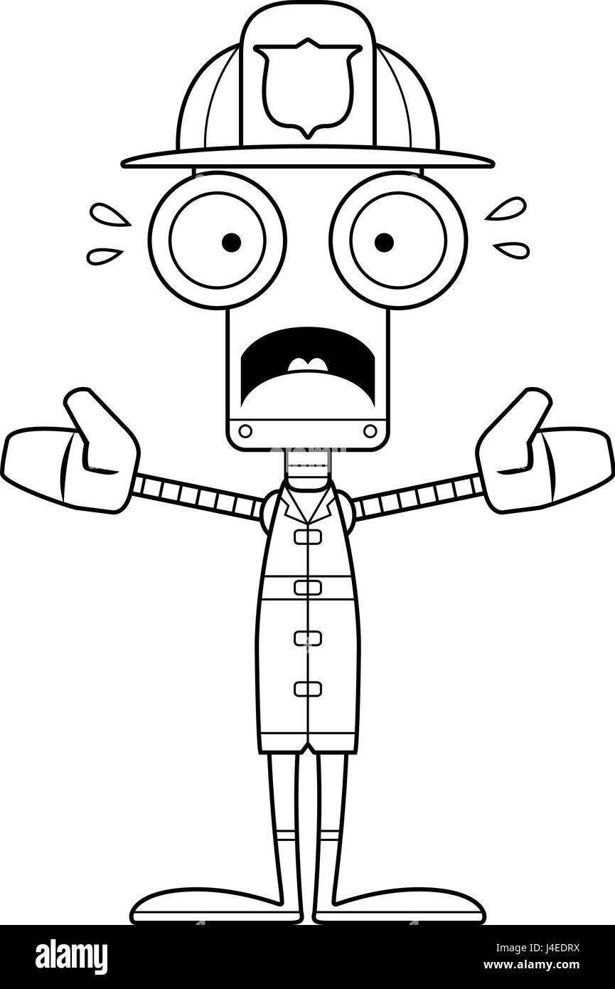 A cartoon firefighter robot looking scared Stock Vector Image & Art - Alamy