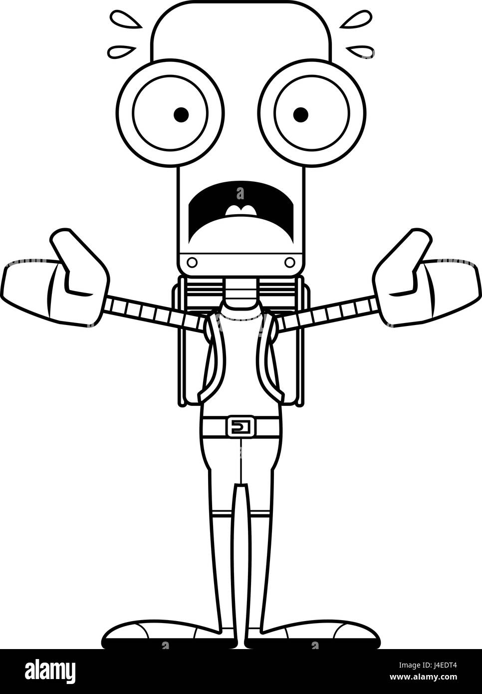A cartoon hiker robot looking scared Stock Vector Image & Art - Alamy