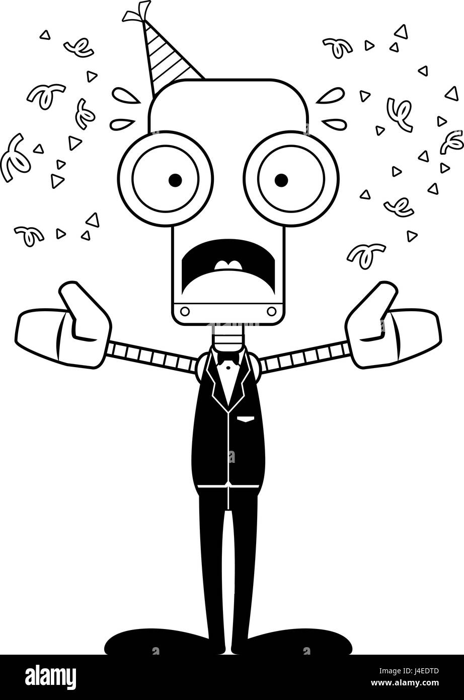 A cartoon party robot looking scared Stock Vector Image & Art - Alamy
