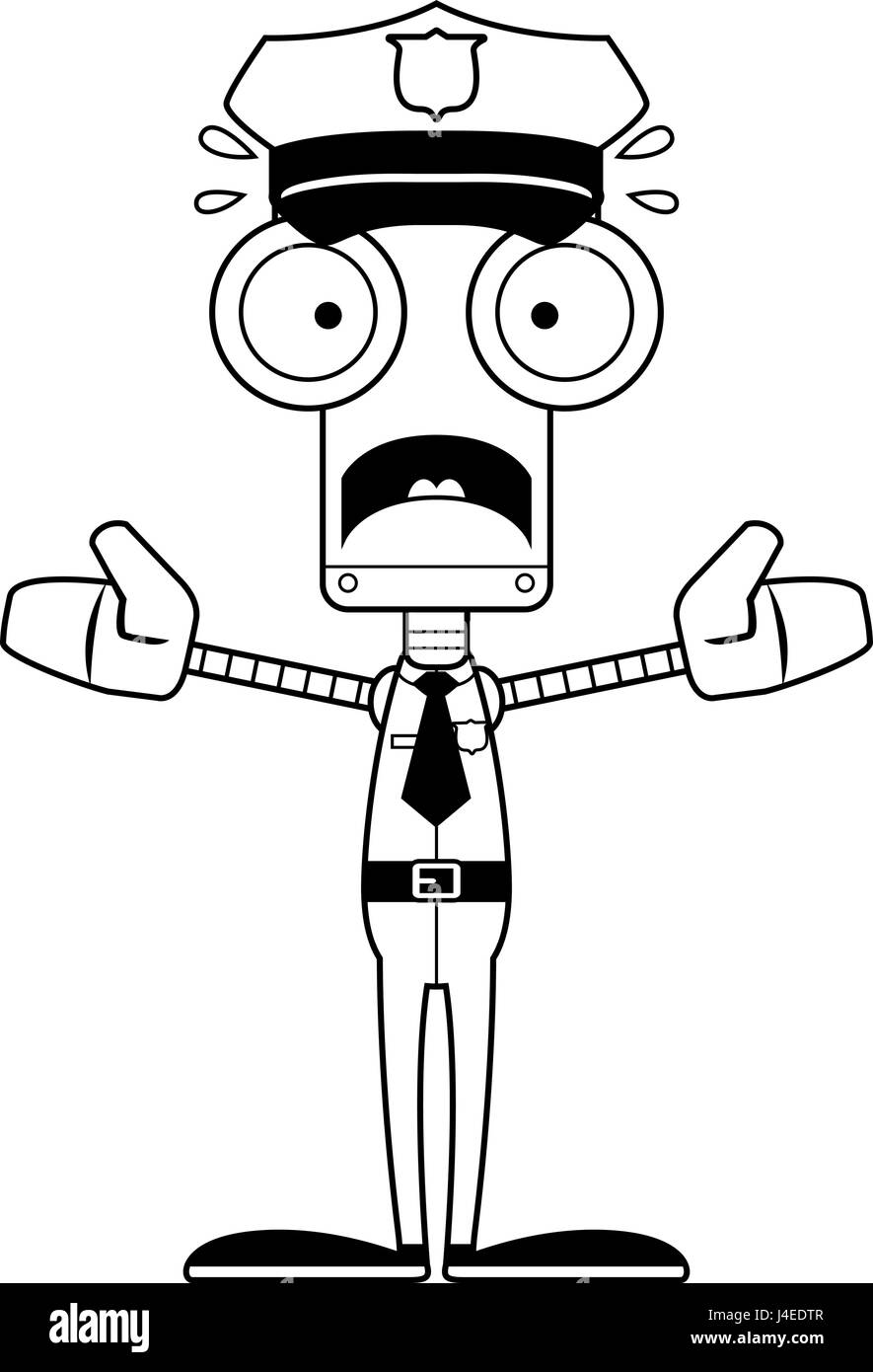 A cartoon police officer robot looking scared Stock Vector Image & Art ...