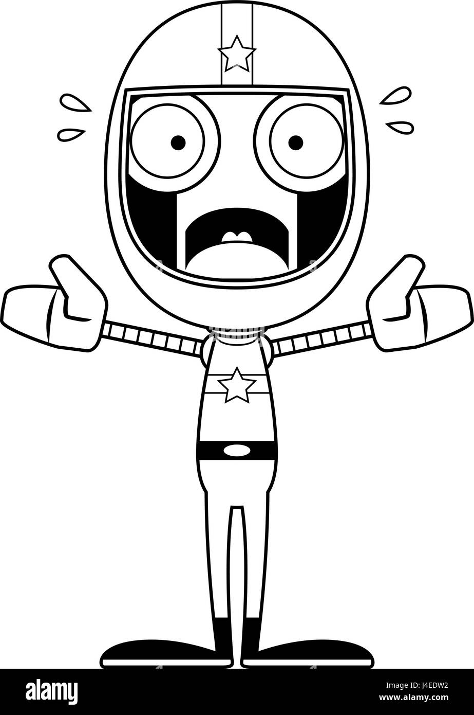 A cartoon race car driver robot looking scared Stock Vector Image & Art ...