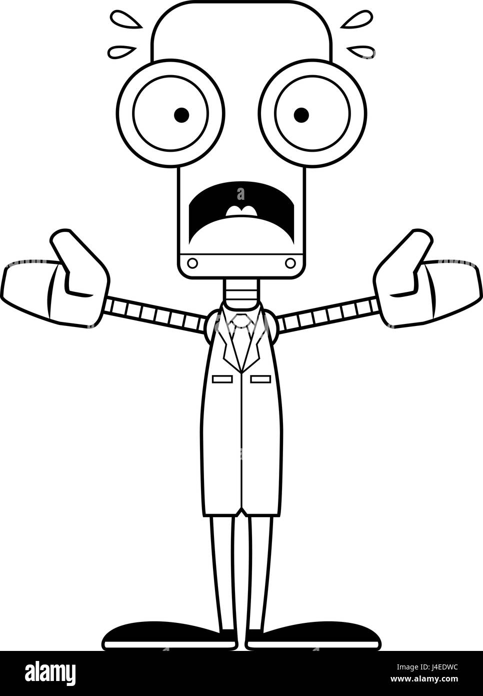 A cartoon scientist robot looking scared Stock Vector Image & Art - Alamy