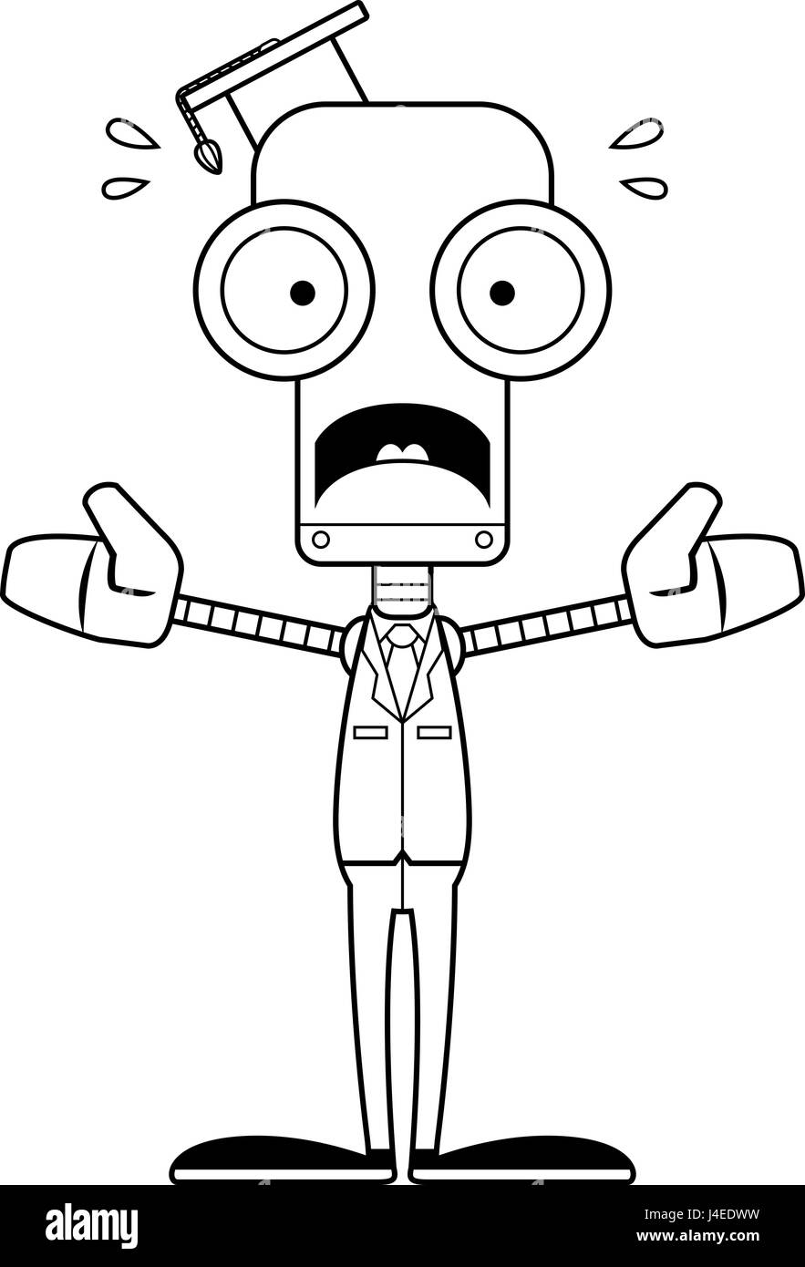 A cartoon teacher robot looking scared Stock Vector Image & Art - Alamy