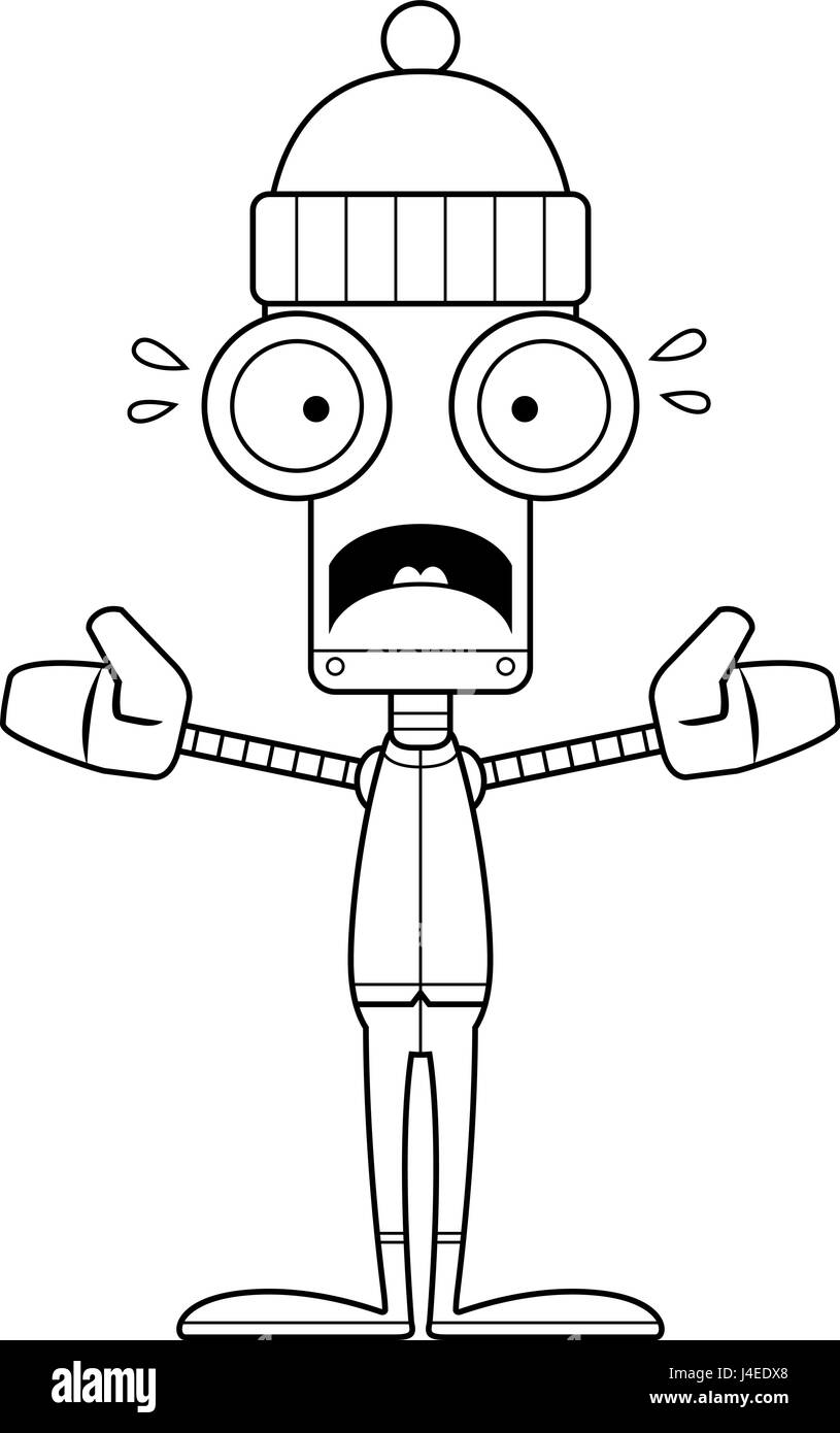 A cartoon winter robot looking scared Stock Vector Image & Art - Alamy