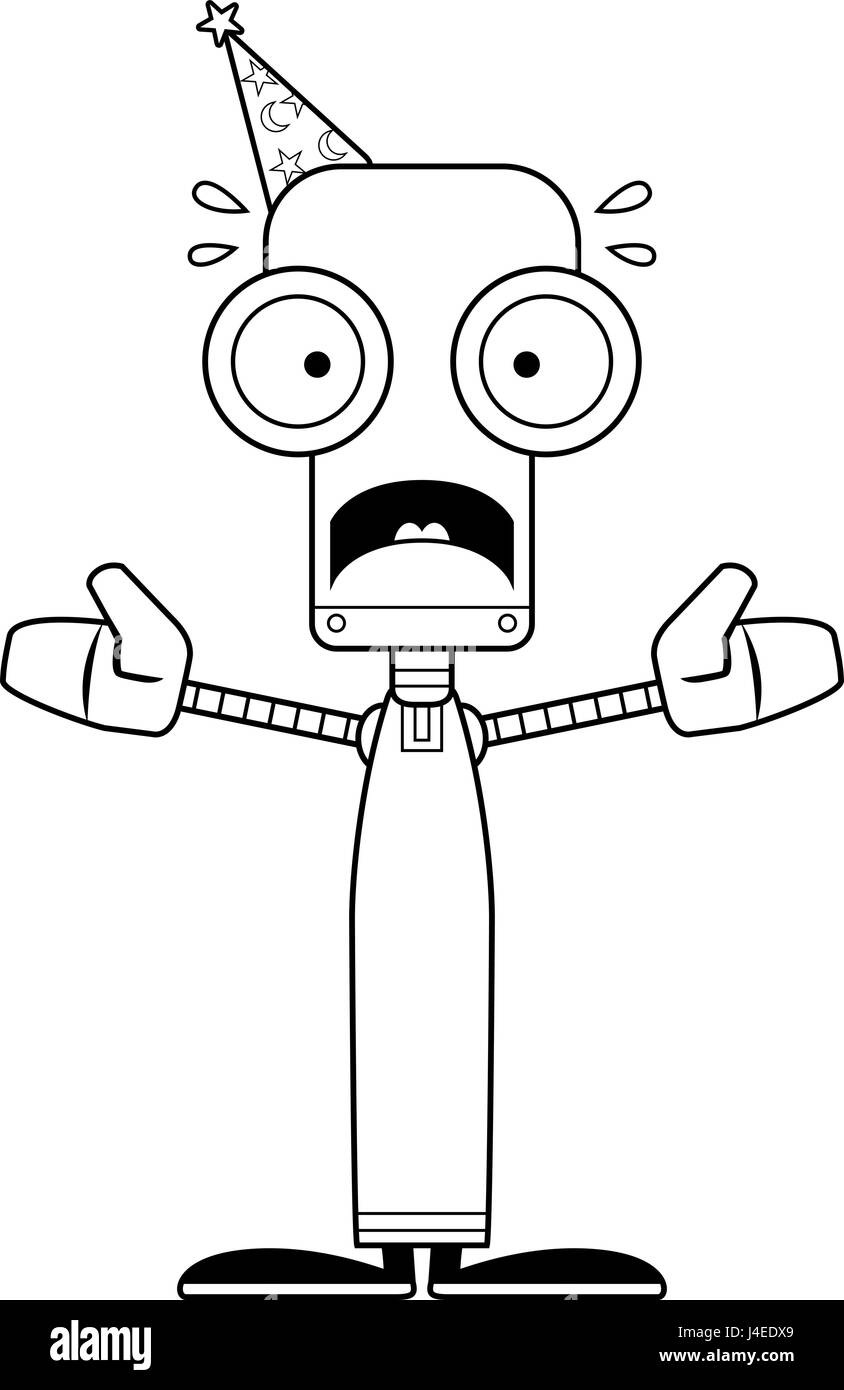 A cartoon wizard robot looking scared Stock Vector Image & Art - Alamy