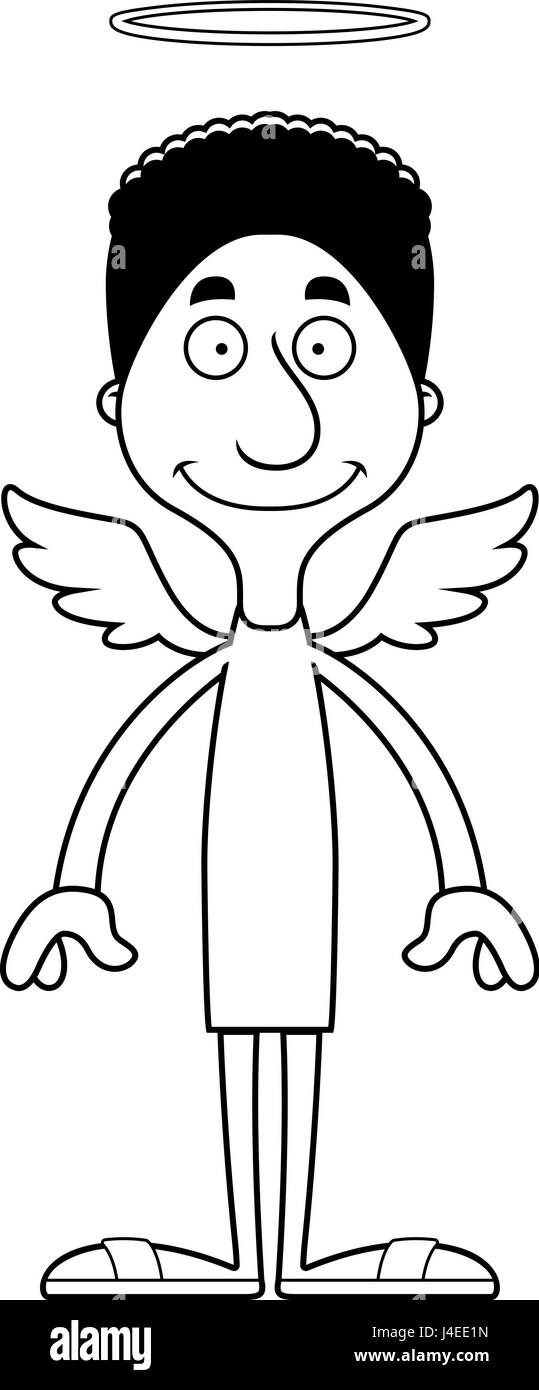 Cartoon angel man smiling Black and White Stock Photos & Images - Alamy