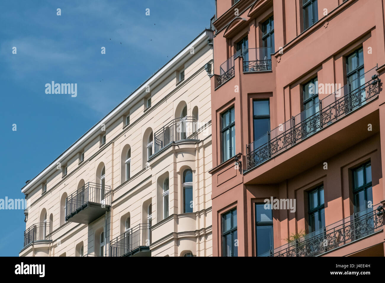restored building facade , apartment building in Berlin Stock Photo - Alamy