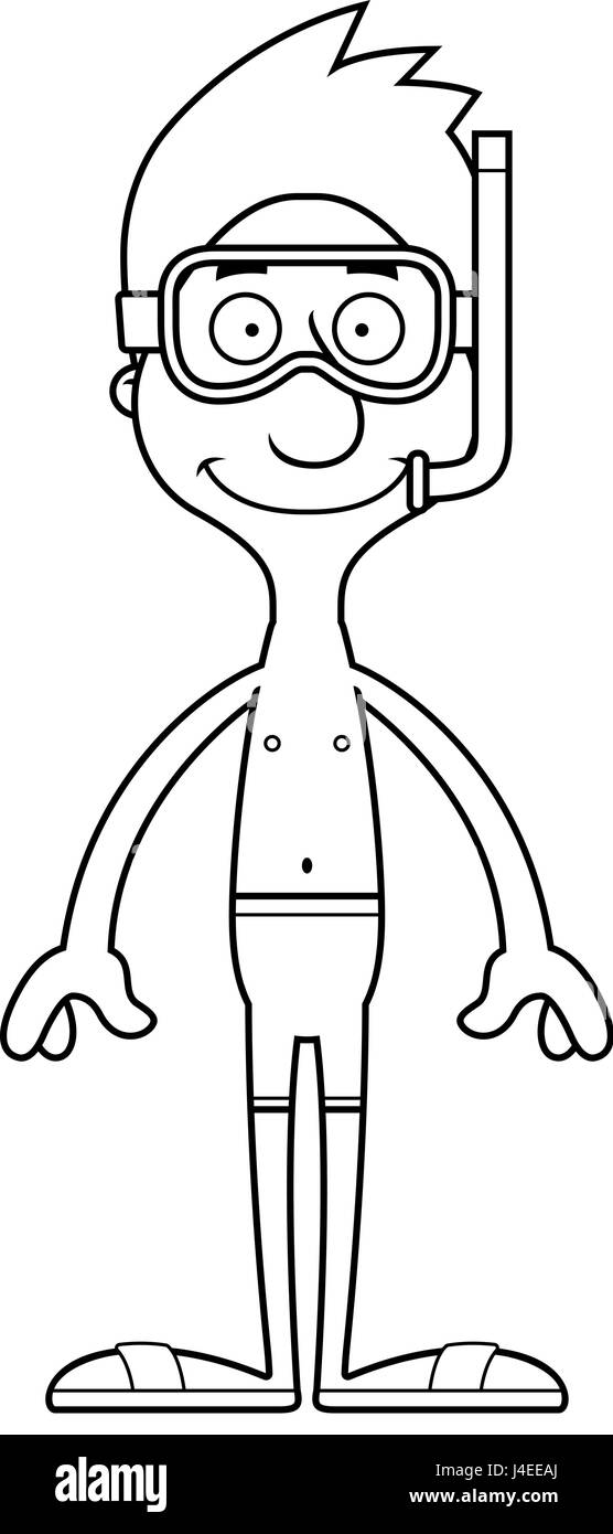 A cartoon snorkeler man smiling Stock Vector Image & Art - Alamy