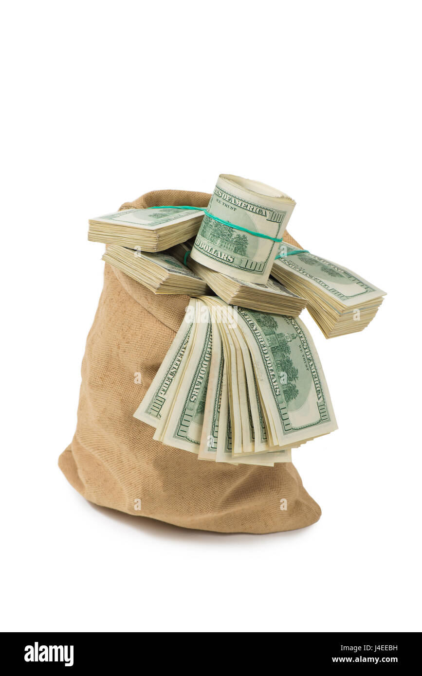 Dollar bills in a sack hi-res stock photography and images - Alamy