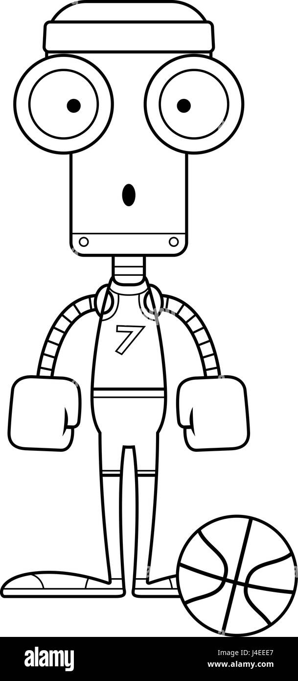 A cartoon basketball player robot looking surprised Stock Vector Image ...