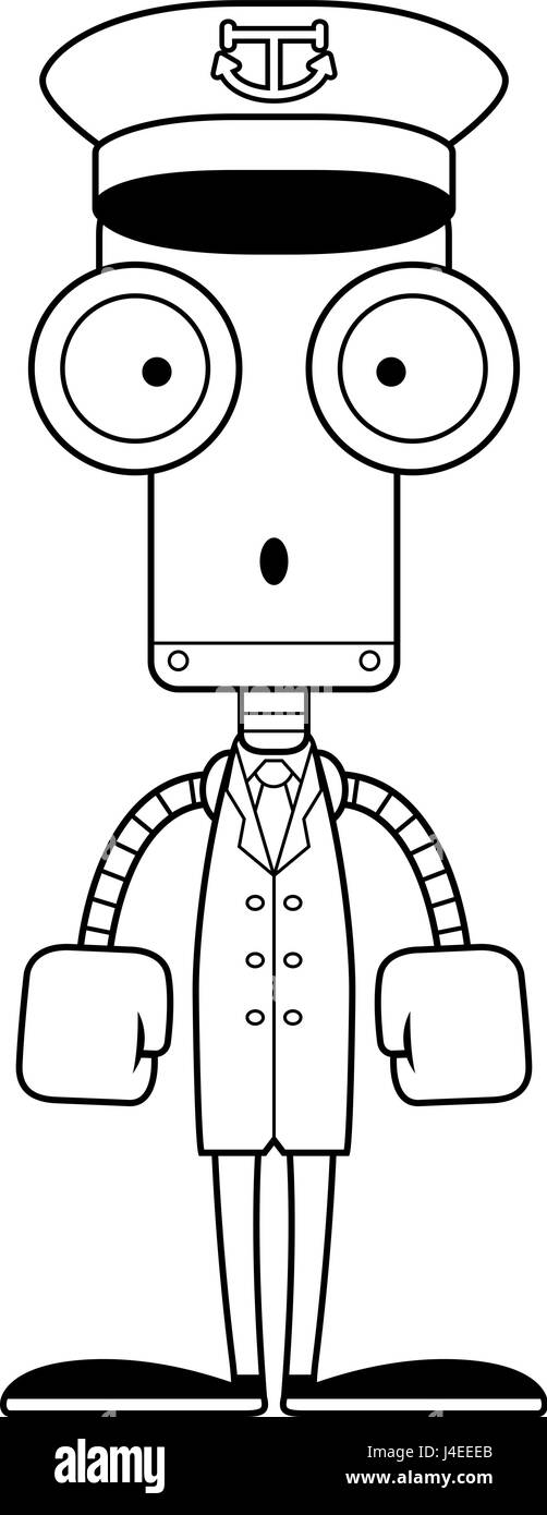 A cartoon boat captain robot looking surprised Stock Vector Image & Art ...
