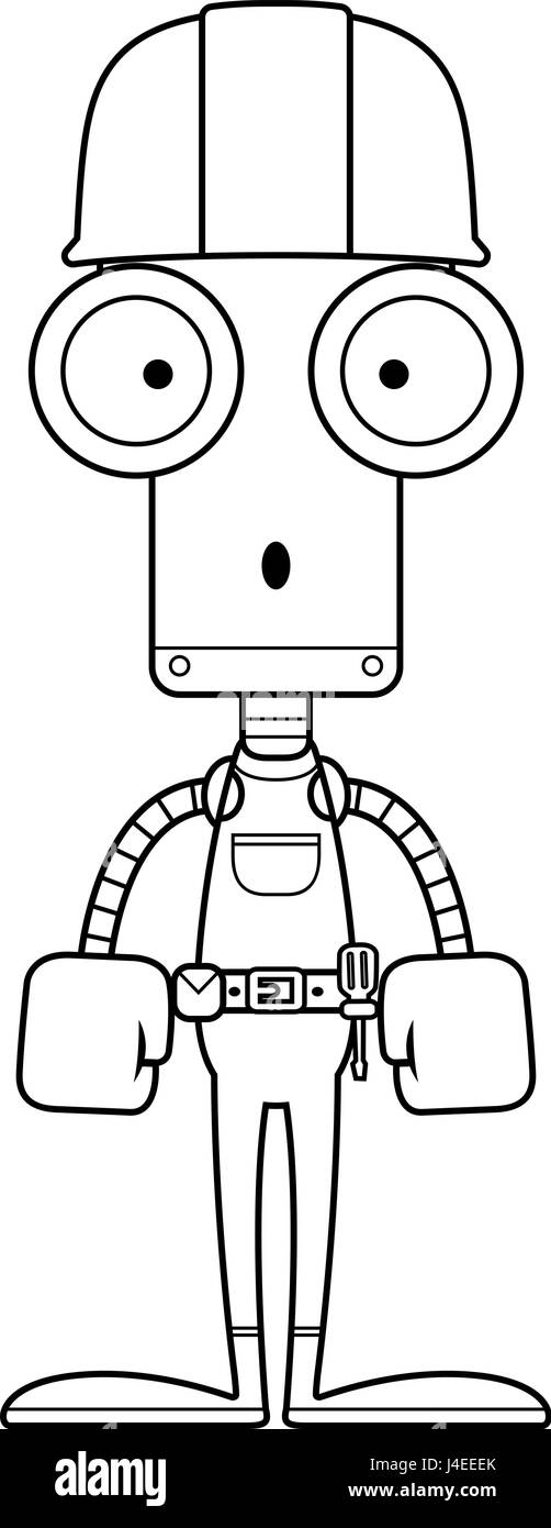 A cartoon construction worker robot looking surprised Stock Vector ...