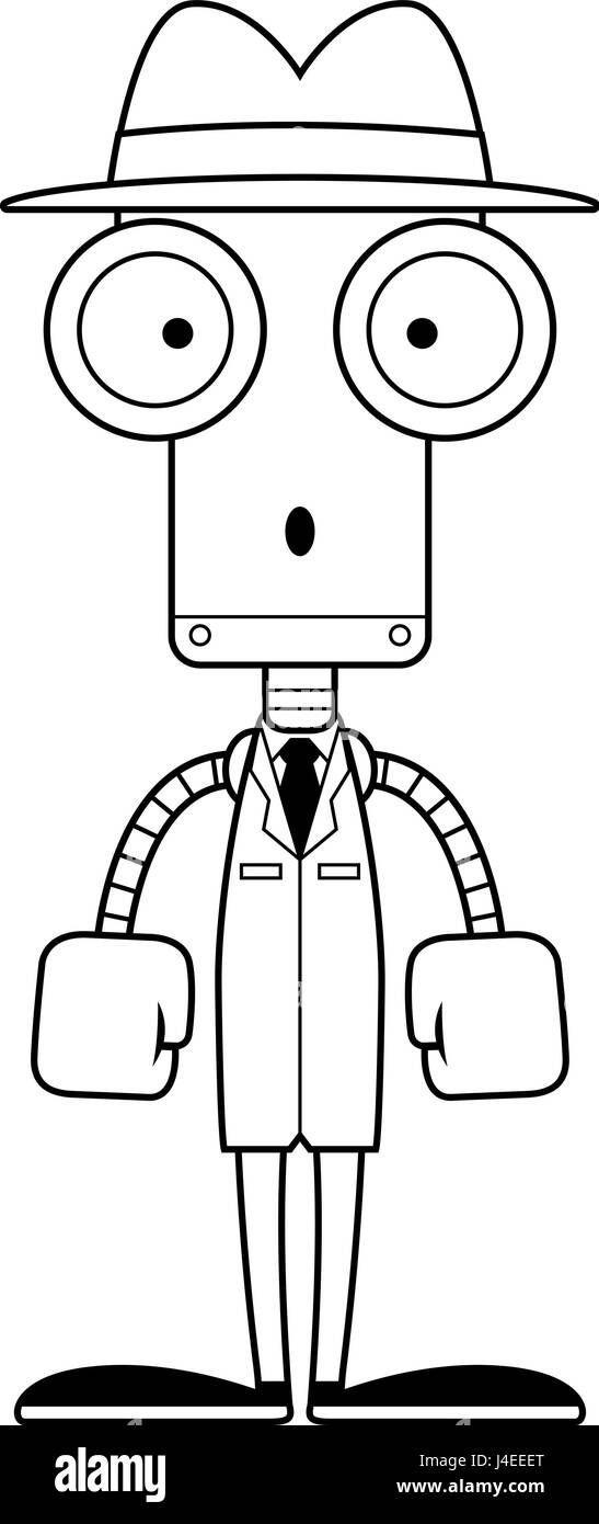 A cartoon detective robot looking surprised Stock Vector Image & Art ...