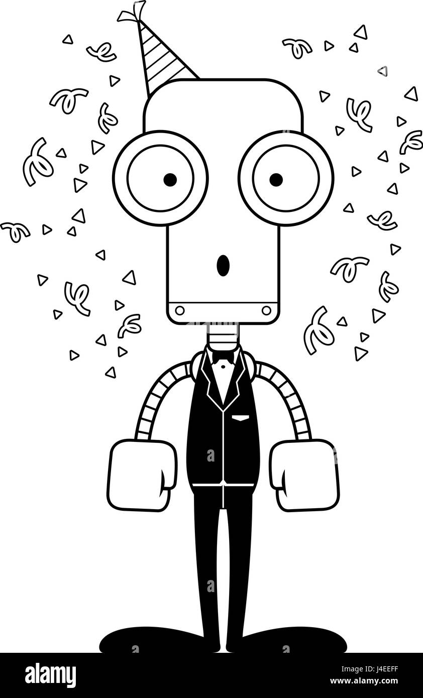 A cartoon party robot looking surprised Stock Vector Image & Art - Alamy