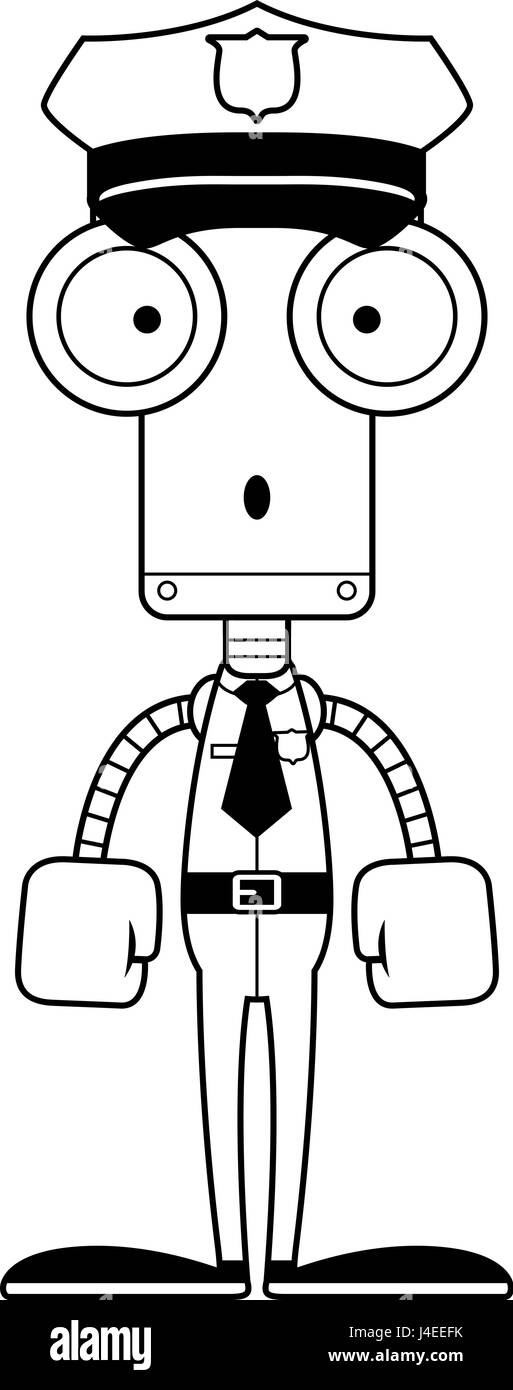 A cartoon police officer robot looking surprised Stock Vector Image ...