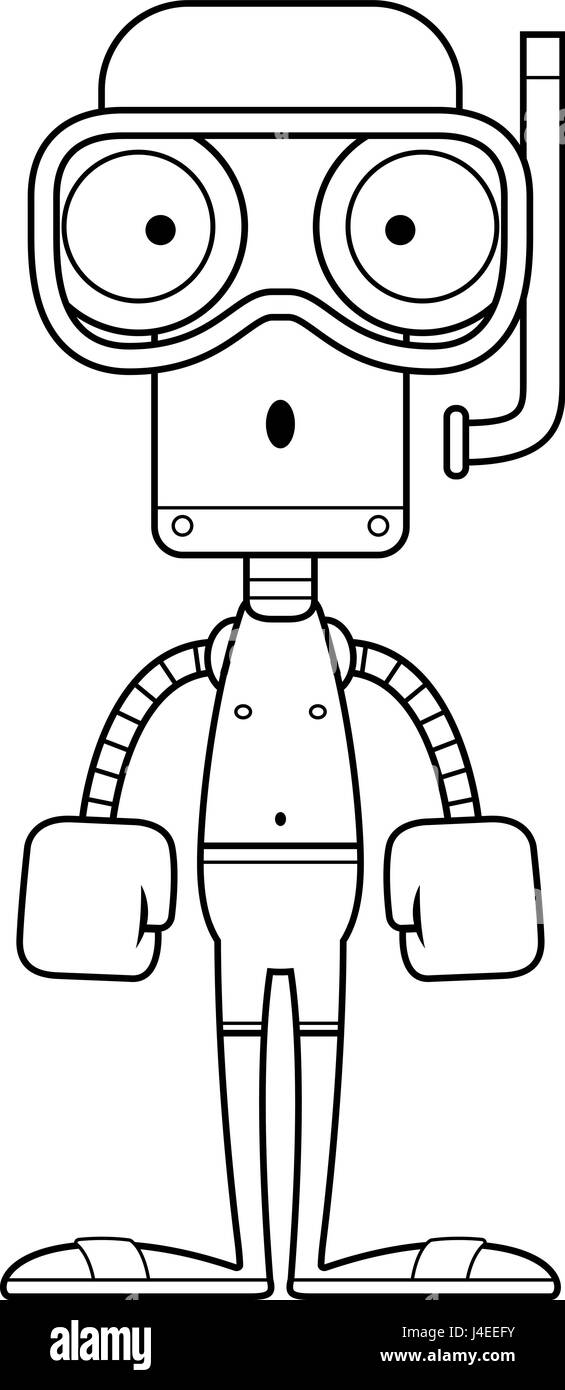 A cartoon snorkeler robot looking surprised Stock Vector Image & Art ...