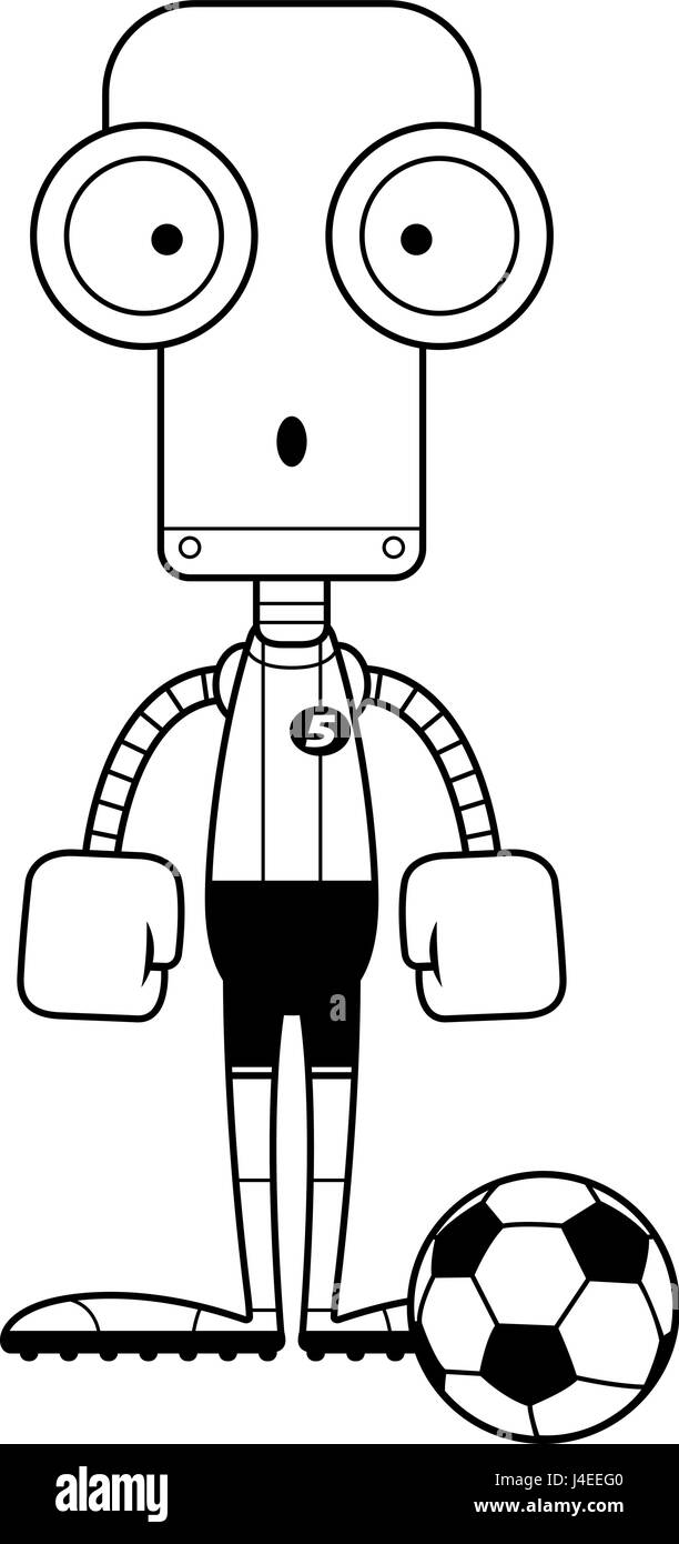 A cartoon soccer player robot looking surprised Stock Vector Image ...
