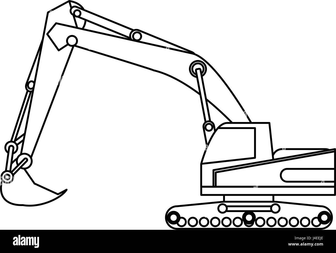 excavator or backhoe construction heavy machinery icon image Stock ...