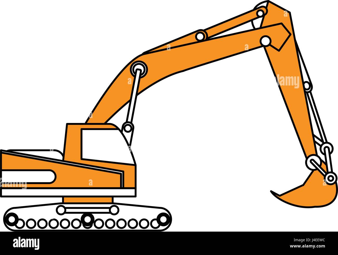 excavator or backhoe construction heavy machinery icon image Stock ...