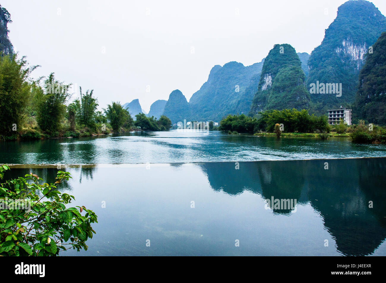 Beautiful river and mountains scenery Stock Photo - Alamy
