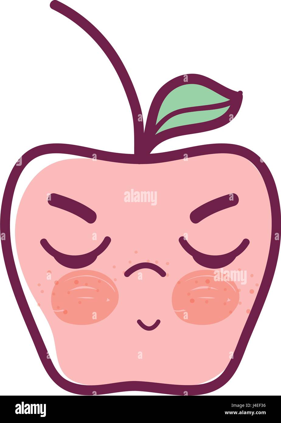 kawaii angry and nice apple fruit Stock Vector Image & Art - Alamy