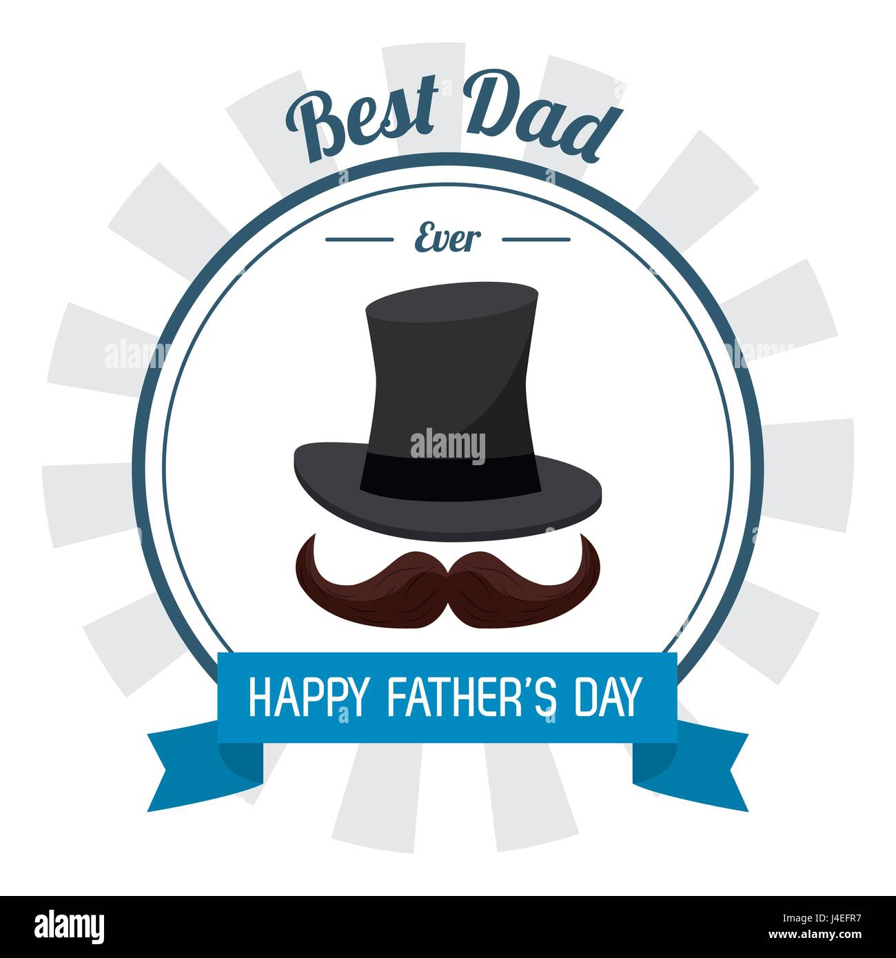 fathers day card, best dad ever. hat mustache celebration party Stock ...