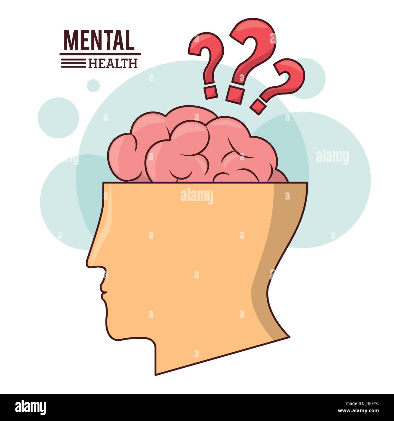 mental health, human head brain with question mark symbol Stock Vector ...