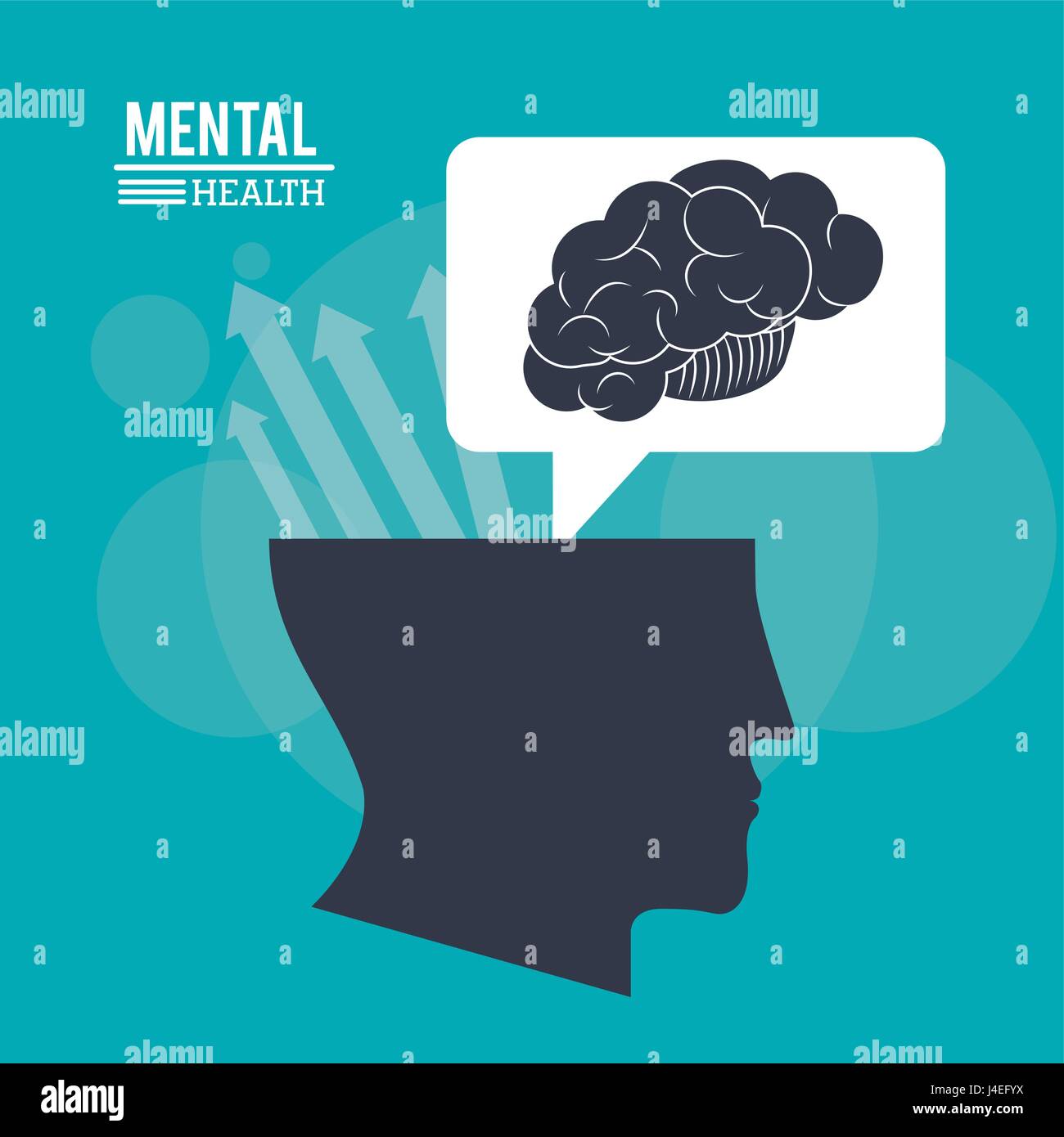human head brain, mental health mind with arrows Stock Vector Image ...