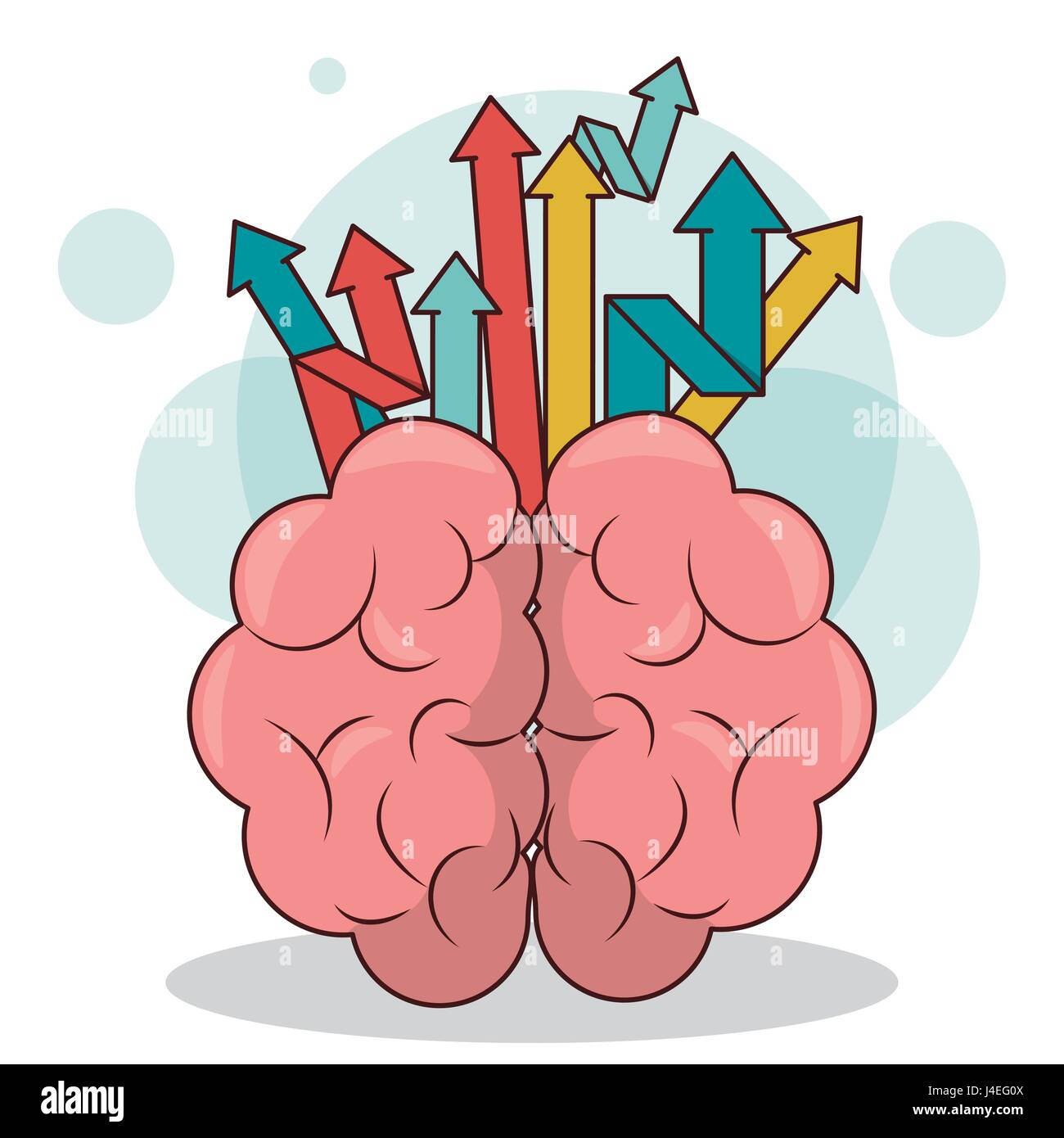 human brain arrows creativity business growth concept Stock Vector ...
