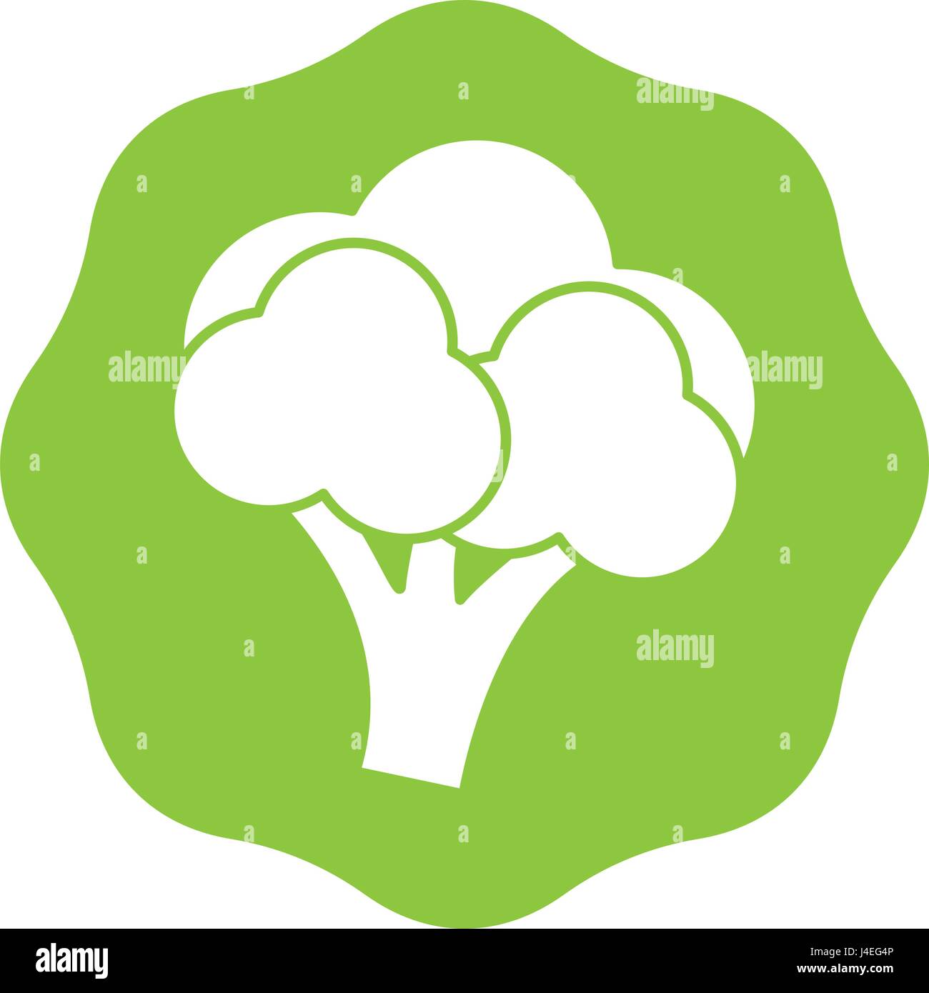 sticker delicious broccoli healthy fruit Stock Vector Image & Art - Alamy