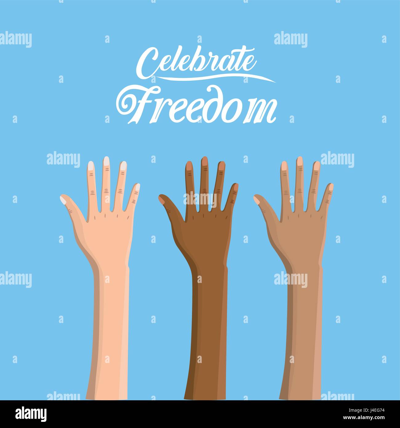 hands up to celebrate freedom juneteenth, vector illustration Stock Vector Image & Art - Alamy