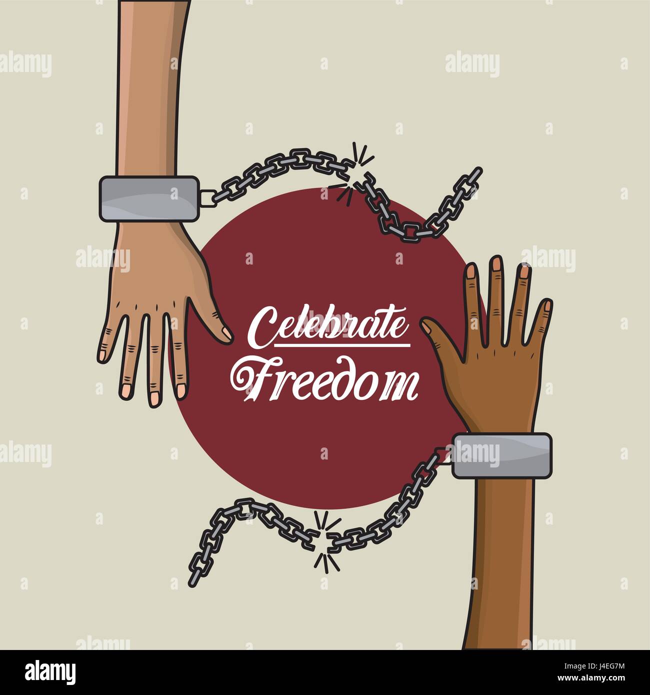 hands with chains to celebrate freedom juneteenth, vector illustrtion Stock Vector Image & Art ...