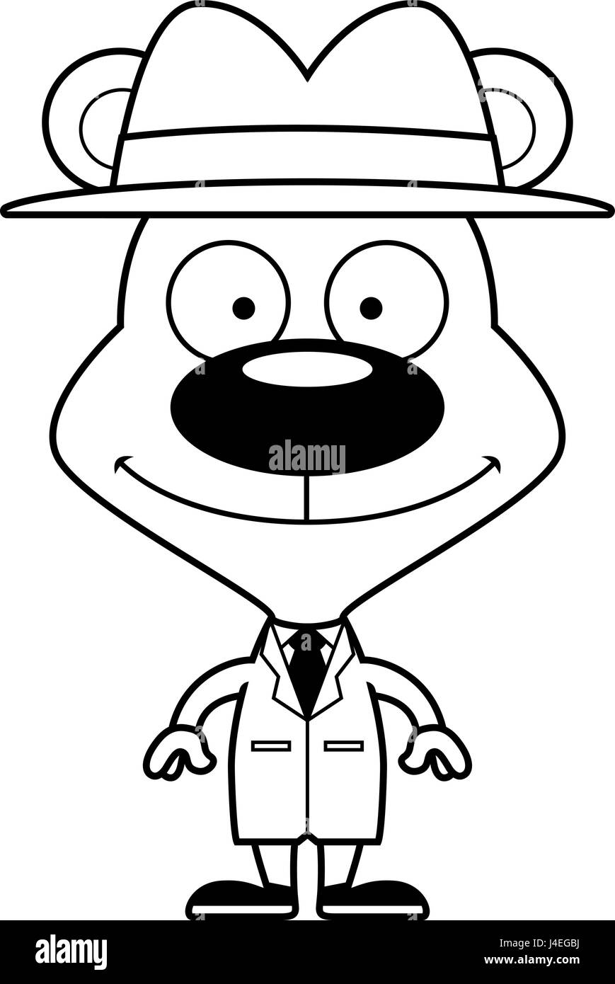 A cartoon detective bear smiling Stock Vector Image & Art - Alamy