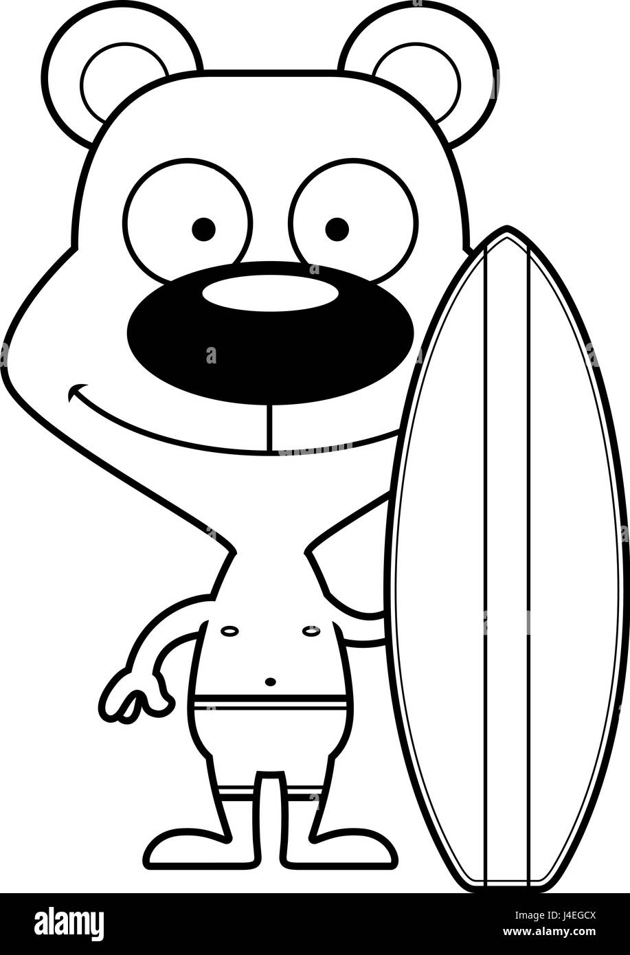 A cartoon surfer bear smiling Stock Vector Image & Art - Alamy