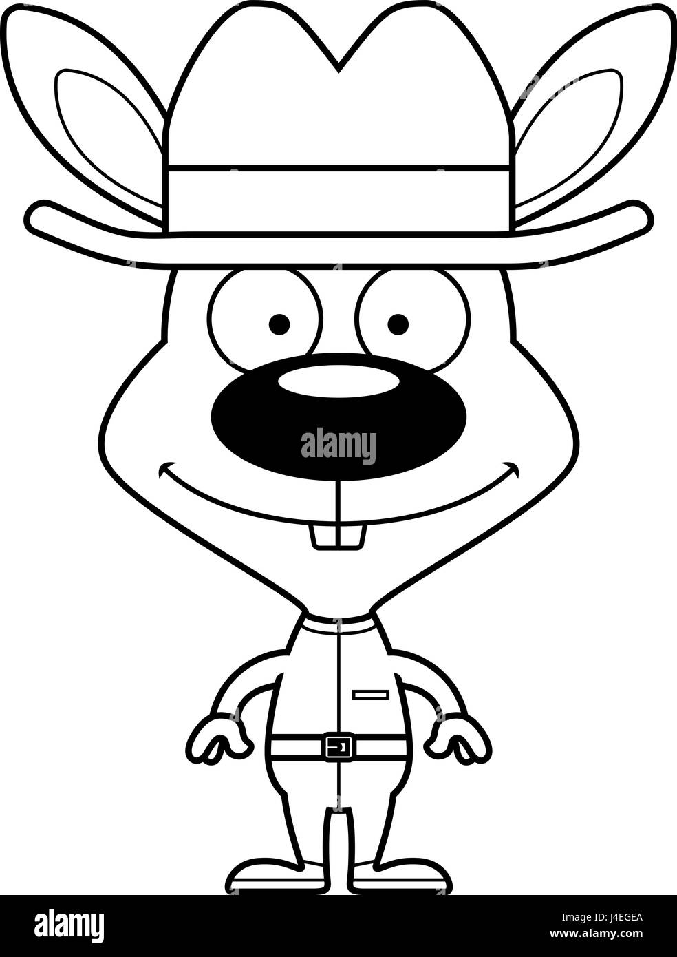 A cartoon cowboy bunny smiling Stock Vector Image & Art - Alamy