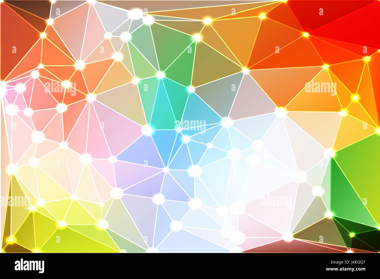 Rainbow colors abstract low poly geometric background with white ...