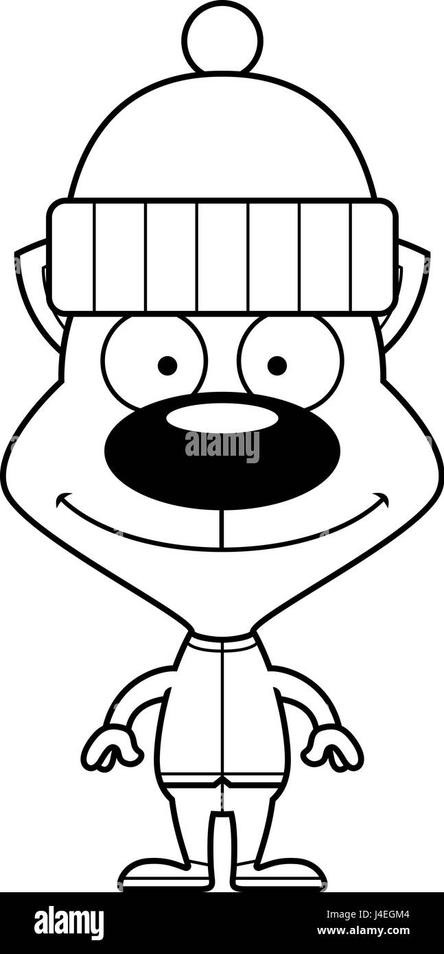 Cartoon winter kitten smiling Stock Vector Images - Alamy