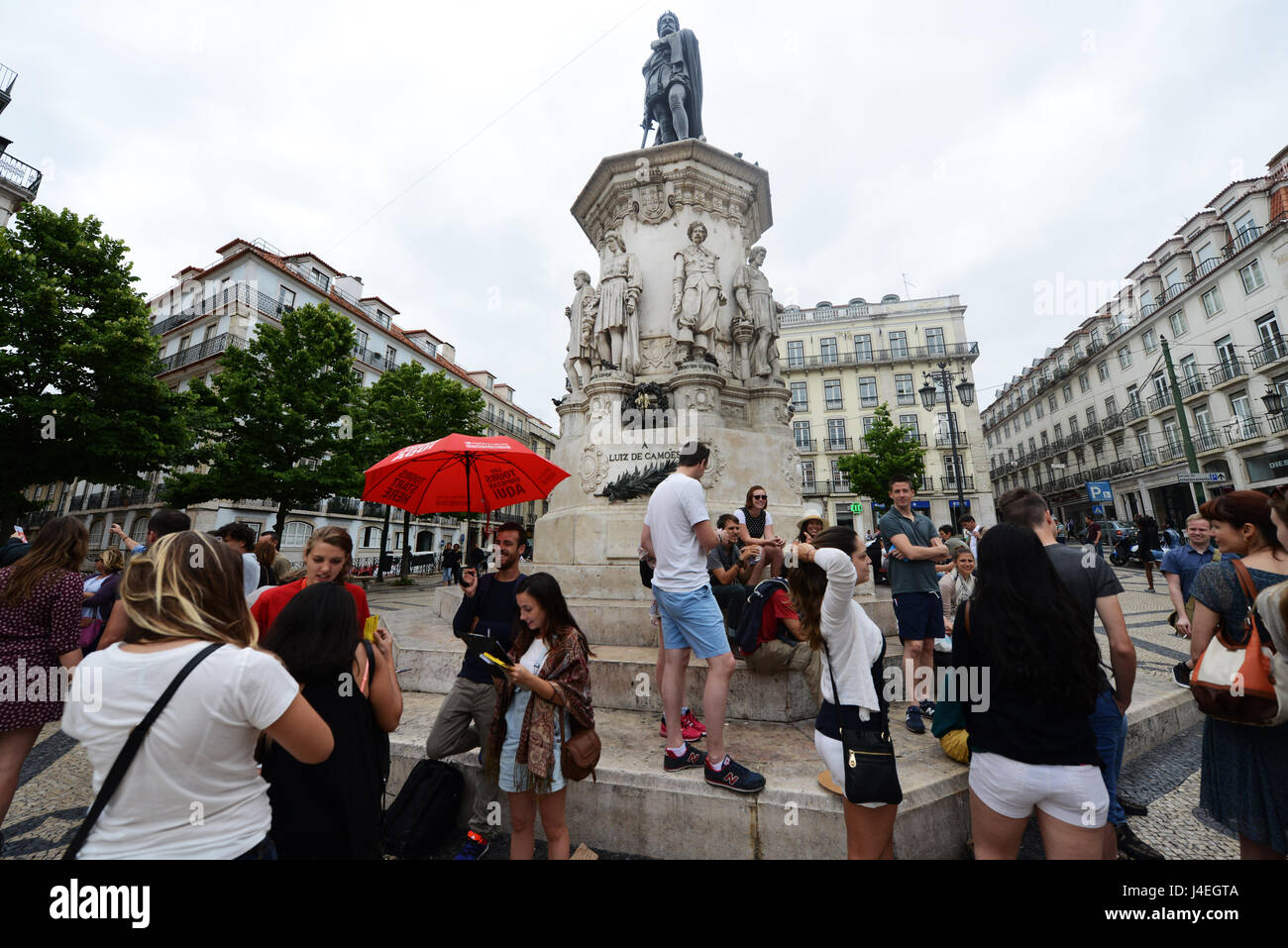 Square at praca luis de camoes hi-res stock photography and images - Alamy