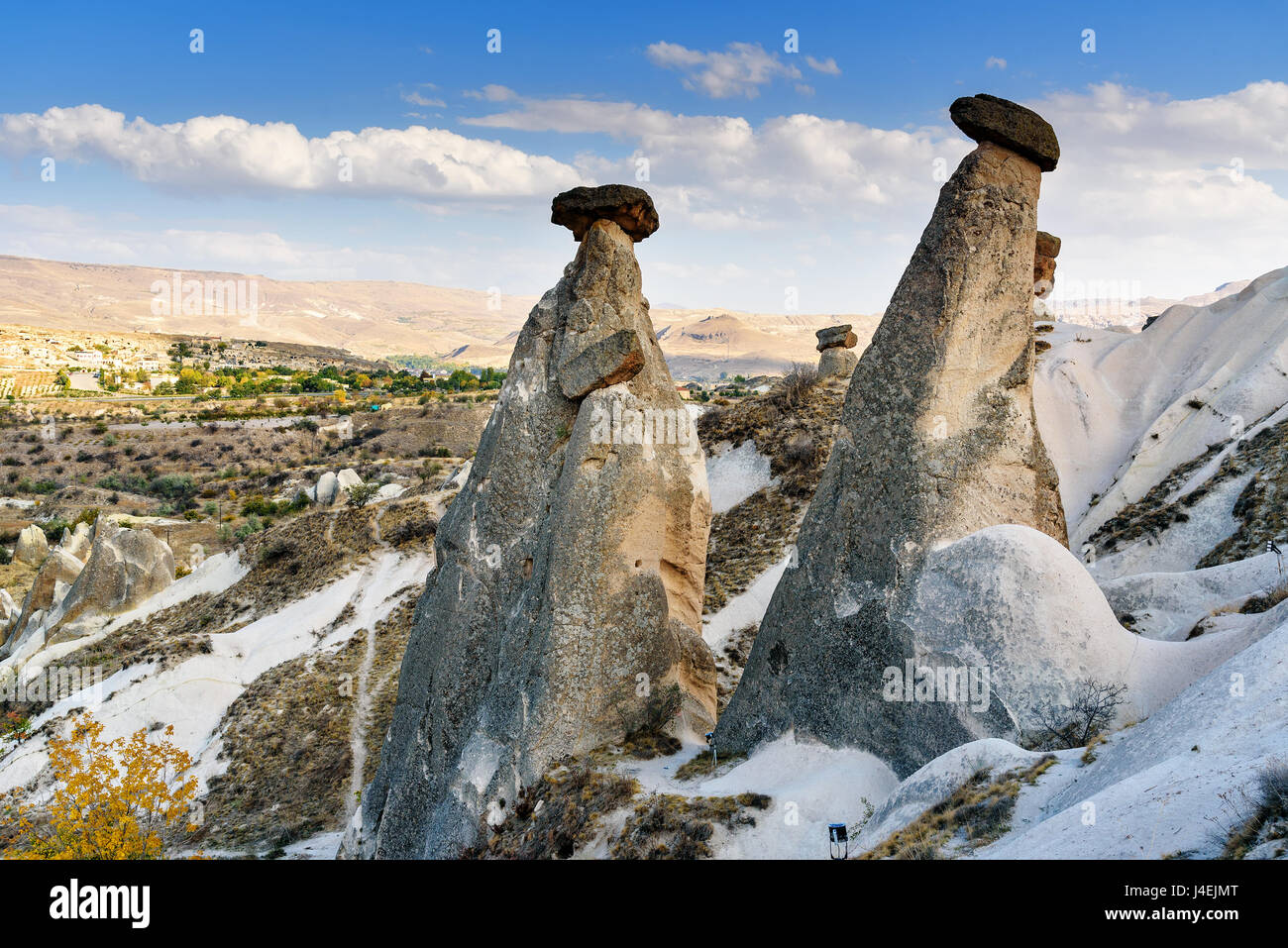 View of Fairy chimneys near Urgup in Cappadocia. Nevsehir Province ...
