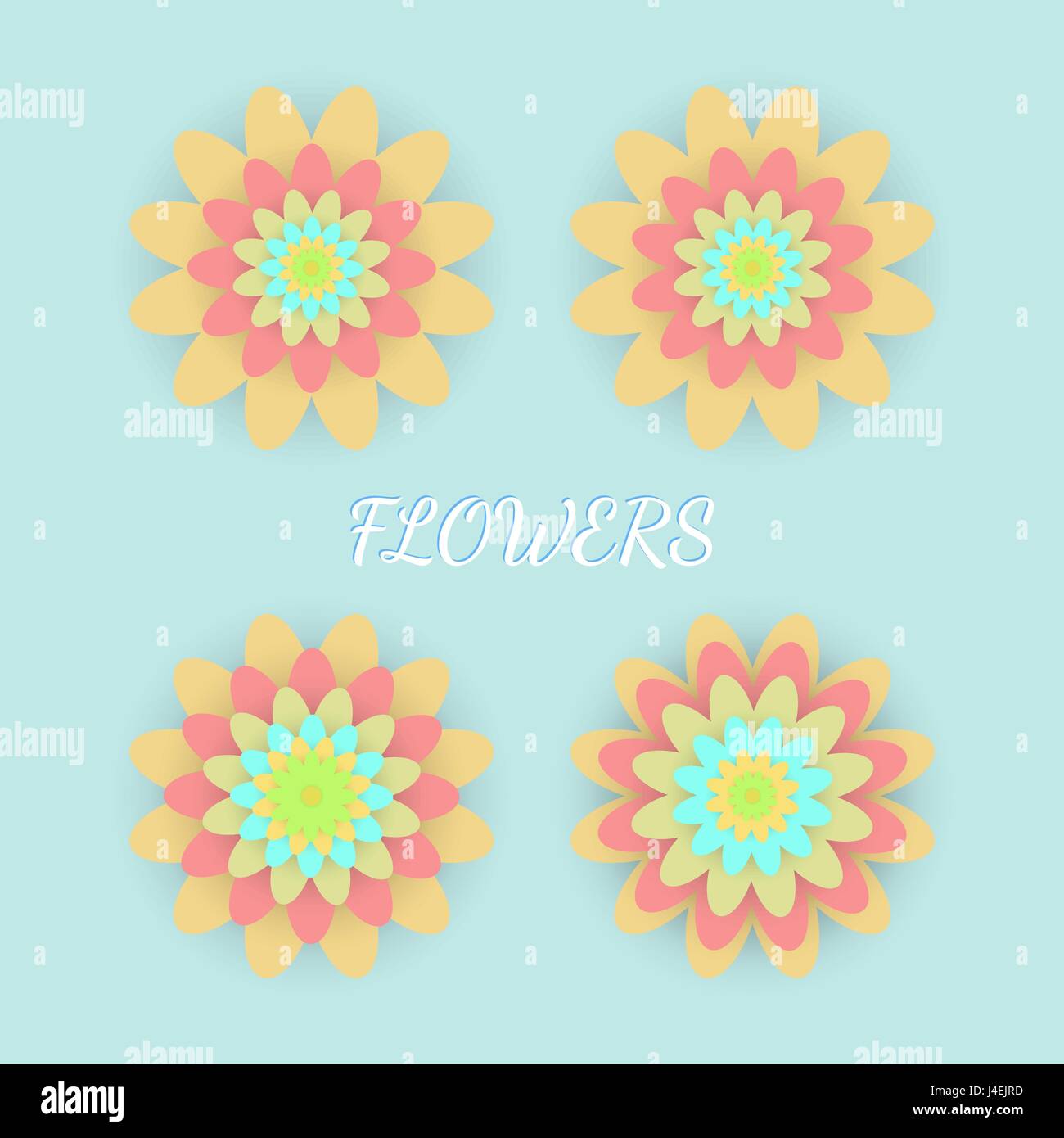 Paper art flowers 3d Stock Vector Images - Alamy