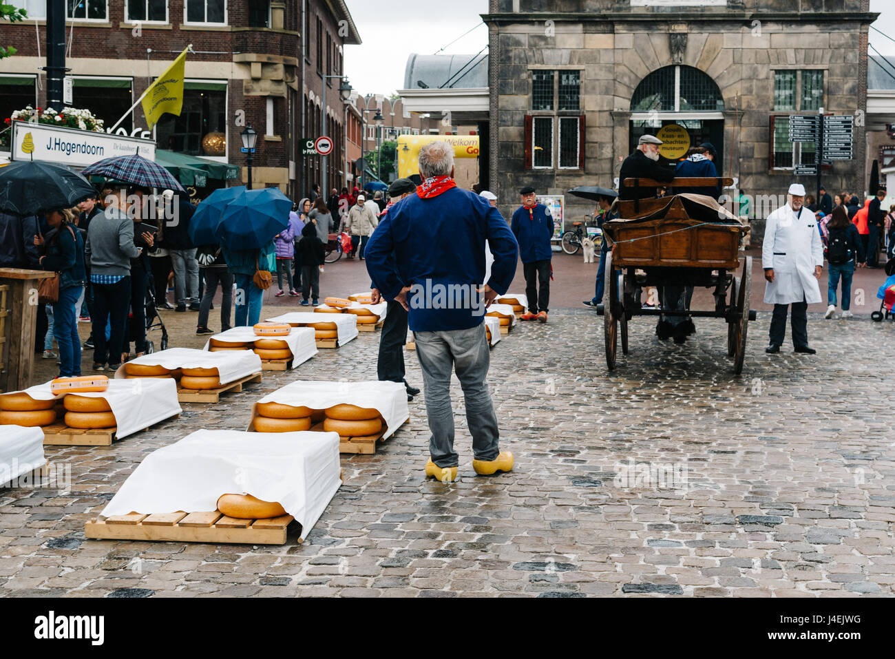 Gouda, Netherlands - August 4, 2016: Gouda Cheese Market. It remains a ...