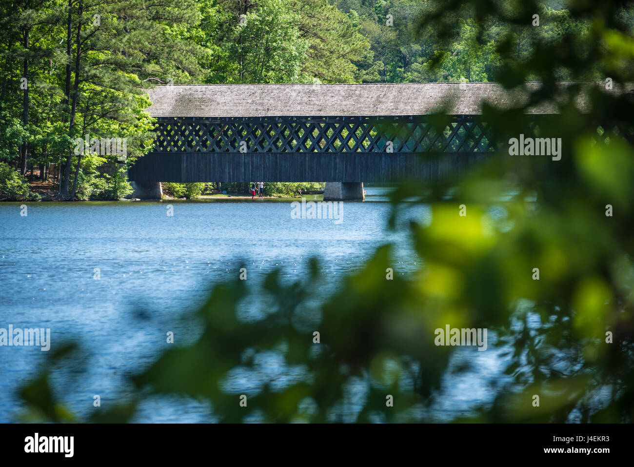 Wooden covered bridge wood hi-res stock photography and images - Alamy