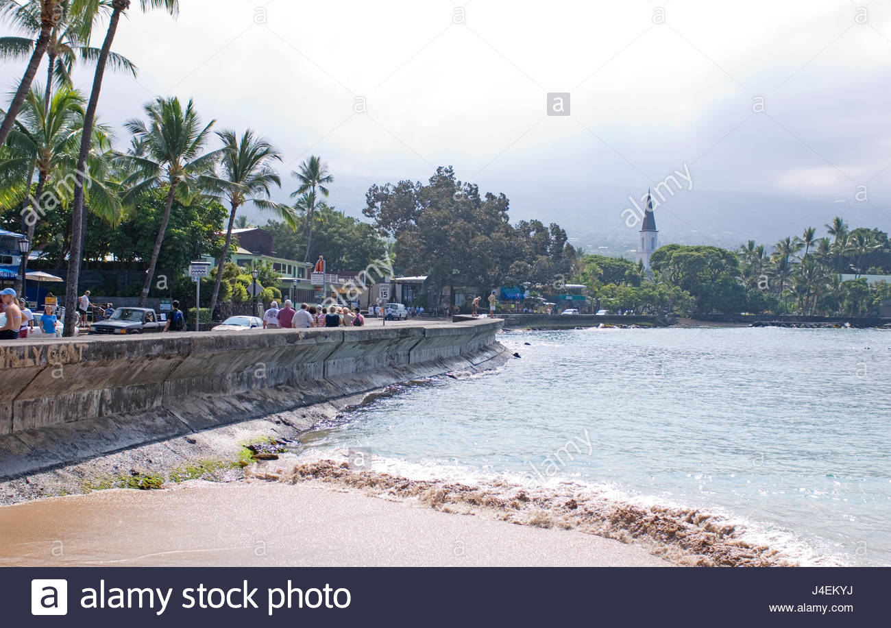 Kona Hawaii Kailua Kona Alii Drive High Resolution Stock Photography ...