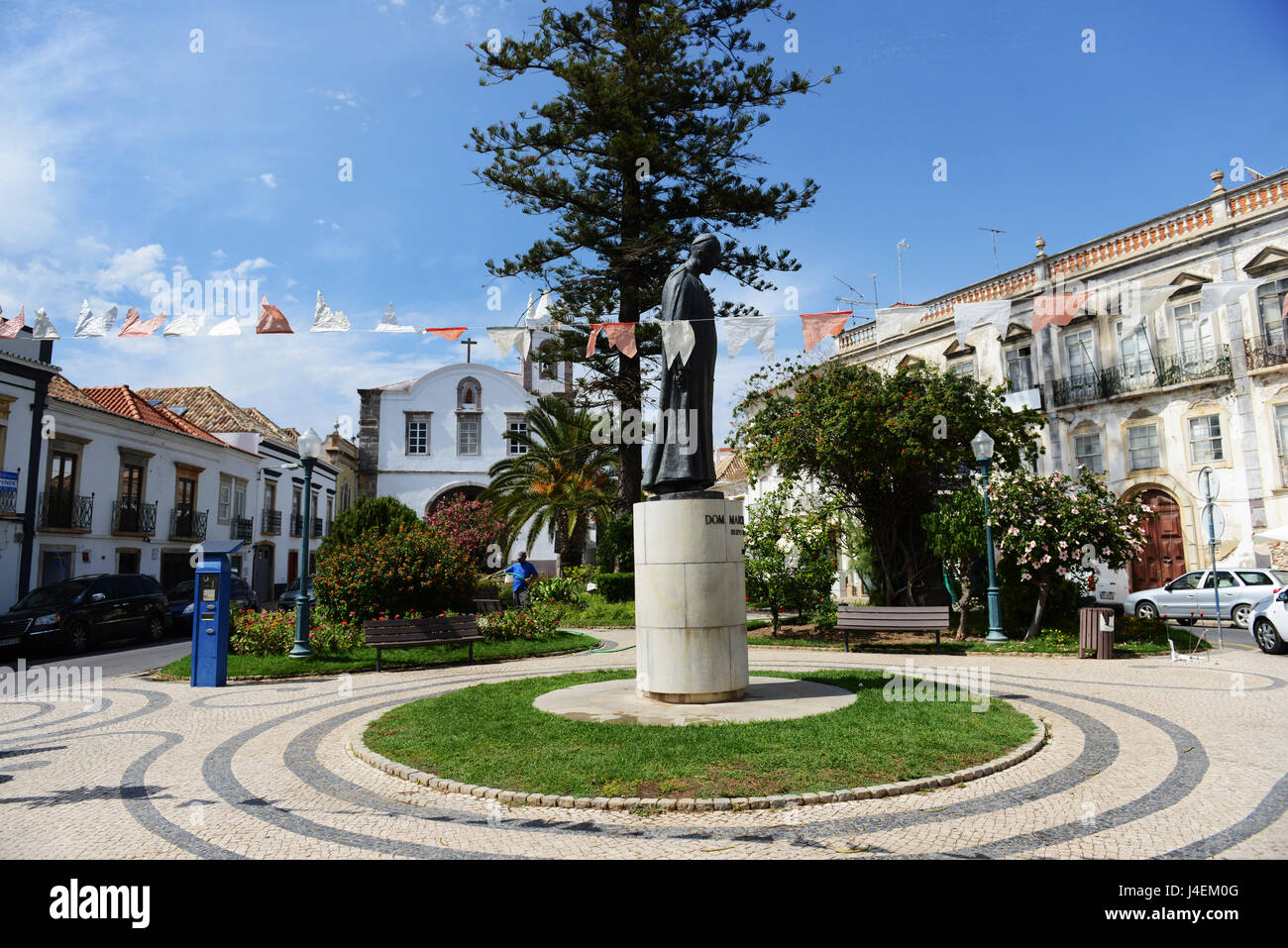 Colorful buildings and churches in the old town of Ayamonte, Spain ...