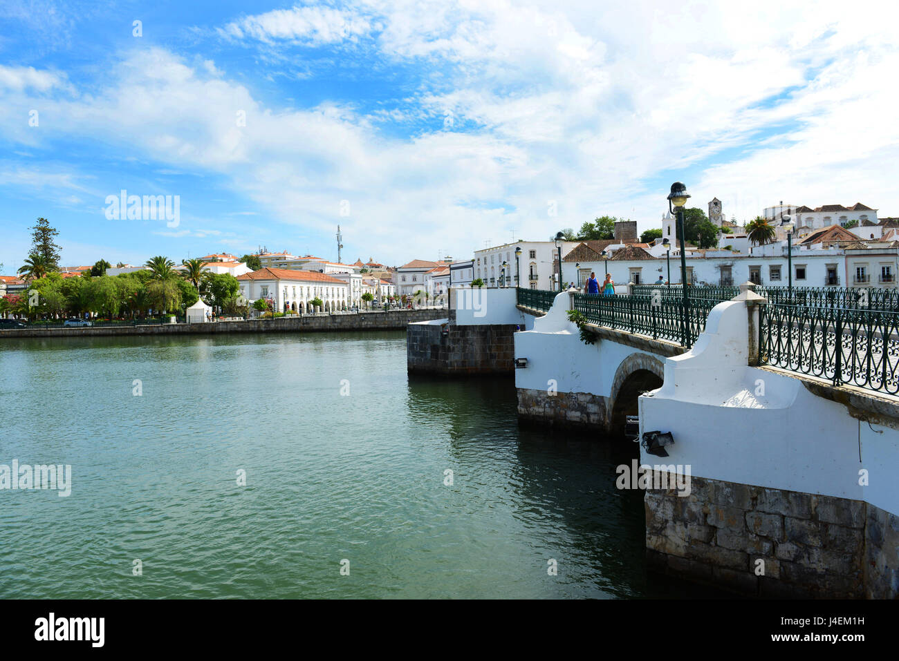 Beautiful old buildings along the Estero de la Rivera in Ayamonte ...